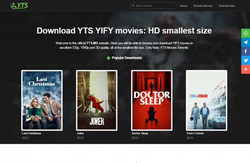 YIFY YTS Torrent Proxy Unblock YTS Movies Mirror Sites
