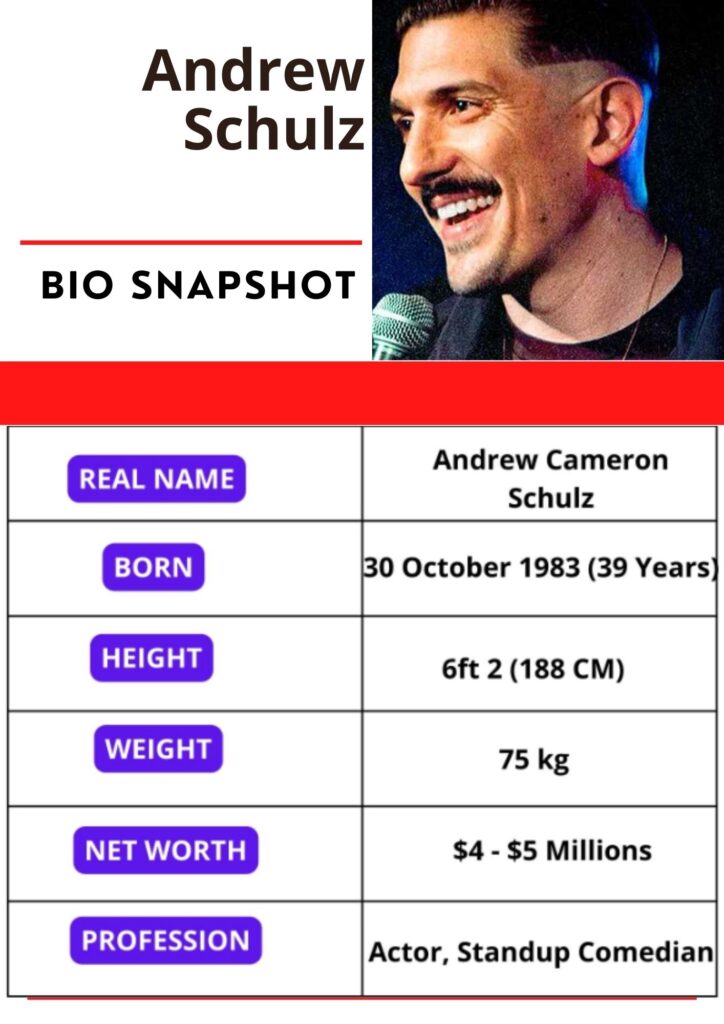 Andrew Schulz Net Worth 2024, Height, Age, Netflix Shows, Bio