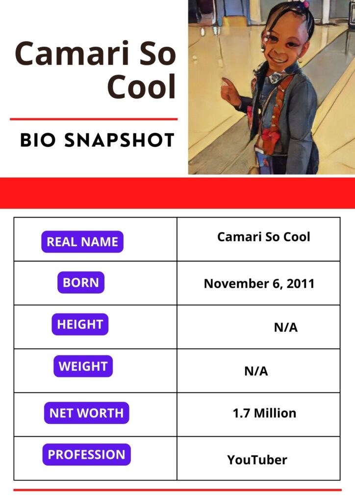 Camari So Cool Net Worth, Height, Age, Bio And More